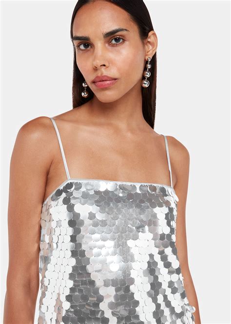 Silver Sequin Sleeveless A Line Mini Dress Whistles Whistles Uk