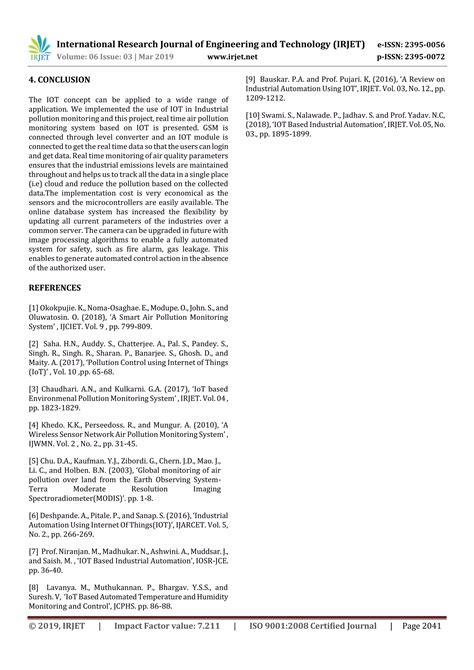 Irjet Iot Based Industrial Pollution Monitoring System Pdf Indoor