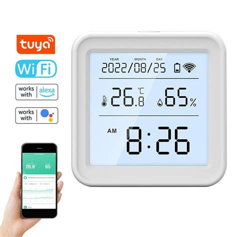 Sensores De Temperatura Y Humedad Tuya Wifi Con Monitor Remoto De