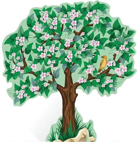 Рисунки весенних деревьев для детей