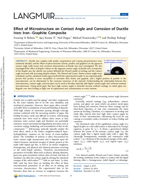 Pdf Effect Of Microstructure On Contact Angle And Corrosion Of