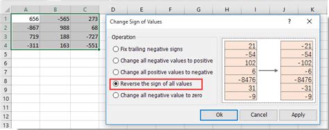 Quickly Change Sign Of Numbers In Excel