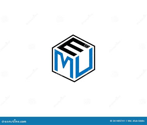 Creative Editable Meu And Mue Letter Initial Logo Design Stock Vector