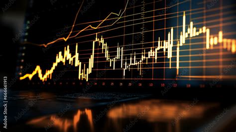 A Close Up Of A Stock Price Chart On A Computer Monitor With Fluctuating Lines And Candlestick