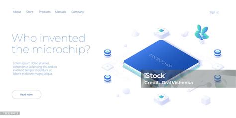 등극 벡터 디자인의 마이크로칩 개념 그림 반도체 또는 컴퓨터 프로세서 칩 생산 Cpu 하드웨어 기술 웹 배너 레이아웃 컴퓨터 칩에 대한 스톡 벡터 아트 및 기타 이미지