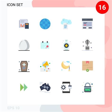 Flat Color Pack Of 16 Universal Symbols Of Action Online Docs Internet File Storage Cloud