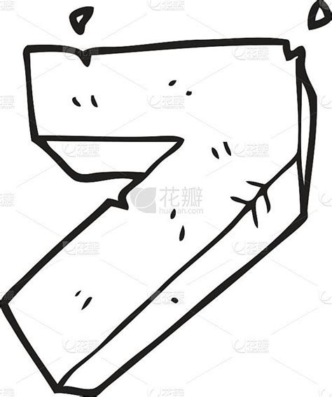 黑白卡通石七号