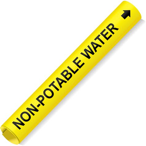 Coiled Pipe Marker Non Potable Water Yellow Asme A131