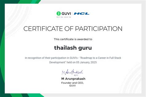 Thailash Guru On Linkedin Guvi Fullstackdevelopment Careergrowth