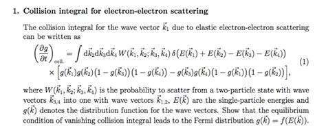 1 Collision Integral For Electron Electron
