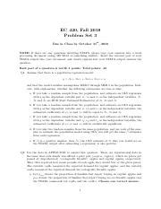 Problem Set 3 Pdf EC 420 Fall 2018 Problem Set 3 Due In Class By October 31st 2018 NOTE If