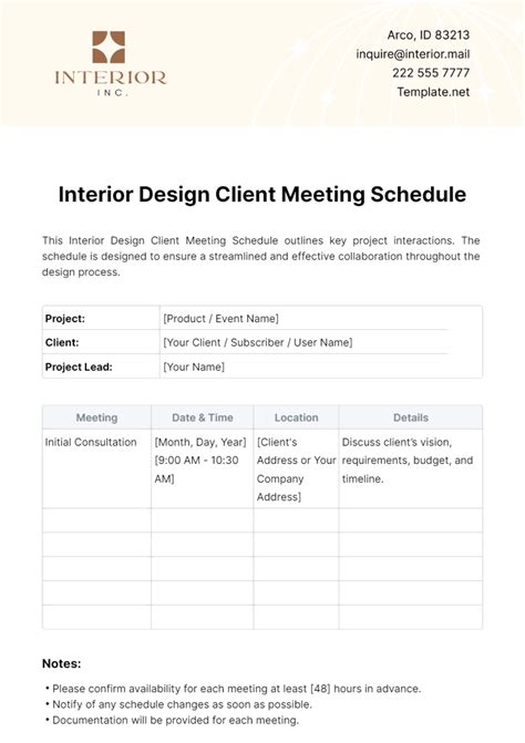 Free Interior Design Finish Schedule Template To Edit Online