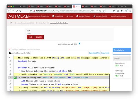 Annotate Submission View Announcement · Issue 1199 · Autolabautolab · Github