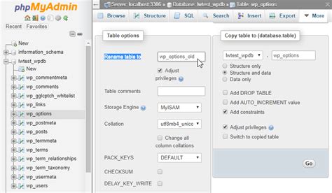 Renaming Database Tables With Phpmyadmin Liquid Web
