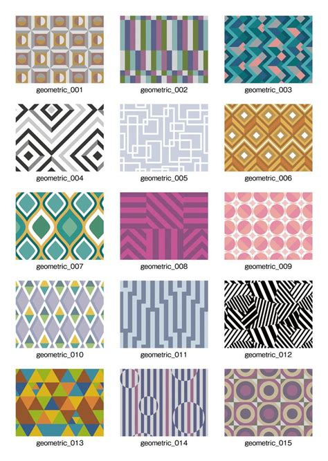 「pattern Collection」6 Geometric【幾何学】 テキスタイル デザイン ラインアート どんより