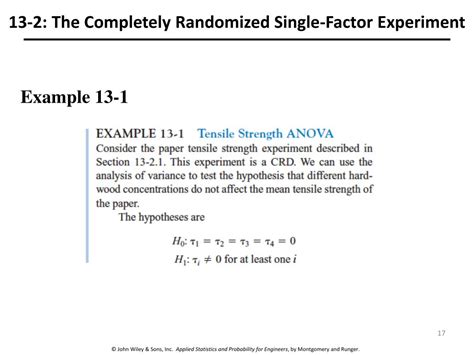 Ppt Design And Analysis Of Single Factor Experiments The Analysis Of Variance Powerpoint