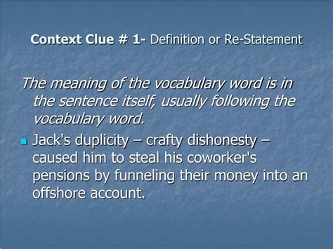 PPT Four Types Of Context Clues PowerPoint Presentation Free Download ID 6200062