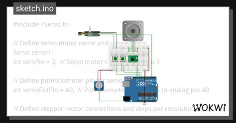 Stepper Piu Servo Con Bottoni Copy Wokwi Esp32 Stm32 Arduino Simulator