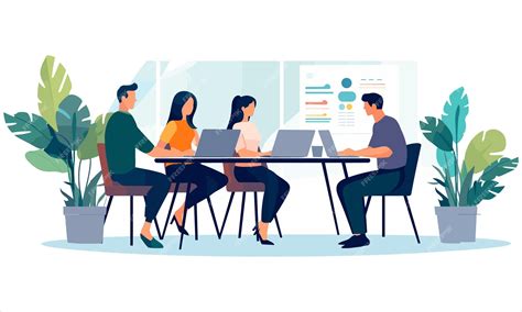 비즈니스 교육 일러스트레이션에 대한 유기적 ⁇ 터 평평한 사람들 평평한 일러스트레이션 프리미엄 벡터