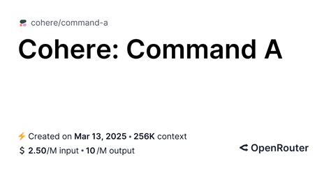 Command A Api Providers Stats Openrouter