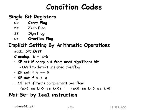 Ppt Machine Level Programming Ii Control Flow Feb 3 2000 Powerpoint