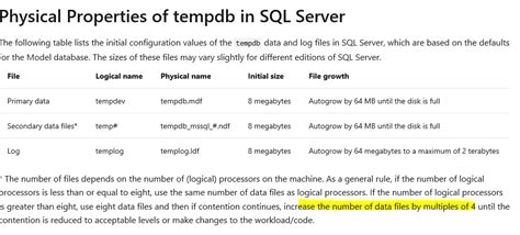 Tempdb File Number For Many Logical Processor Microsoft Qanda