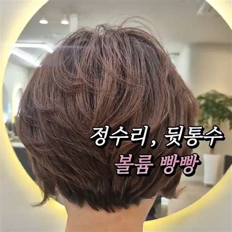 뒷통수와 정수리 볼륨이 잘 살아나는 중년여성 추천헤어 보브단발컷 볼륨드라이펌 보브컷잘하는미용실 보브컷전문 단발레이어드컷