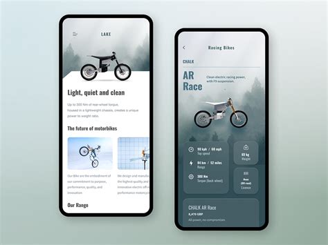 electric motorbike mobile web ui by nick gibson on dribbble