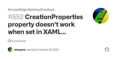 Creationproperties Property Doesnt Work When Set In Xaml Without Staticresource · Issue 552