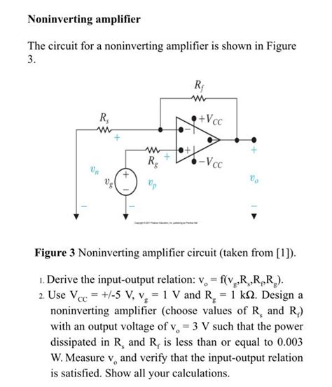 Solved Noninverting Amplifier The Circuit For A Noninverting