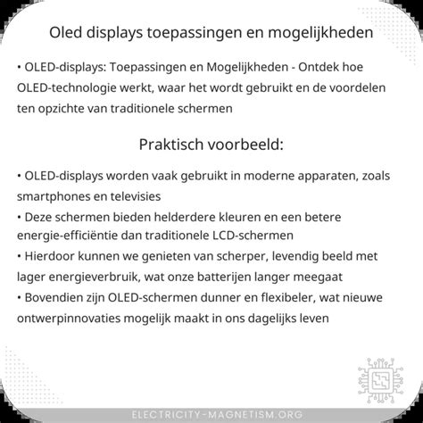 Oled Displays Toepassingen En Mogelijkheden