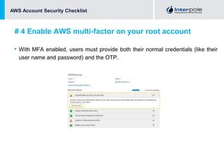 AWS Account Security Checklist PPTX Cloud Computing Internet