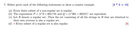 solved 7 either prove each of the following statements or