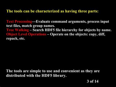 Substituting Hdf5 Tools With Pythonh5py Scripts Ppt