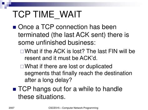 Ppt Csce 515 Computer Network Programming Tcp Details