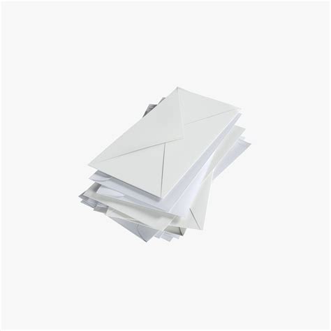 envelope stack 3d 모델 다운로드 장식 on