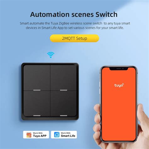 4 gang tuya zigbee wireless 12 scene switch smart light switch push button controller smart home