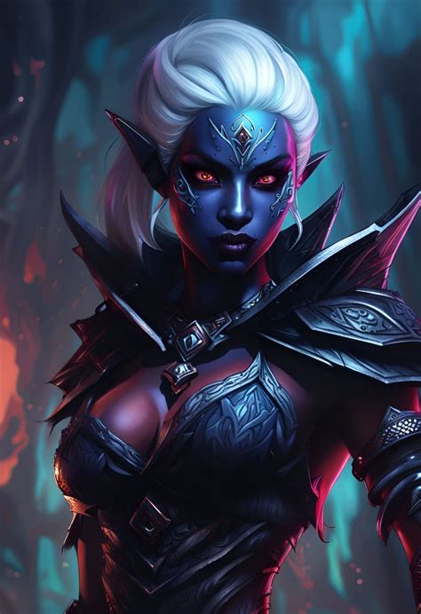 Female Drow Evil Slaver Hyper Detailed Ultra Sharp Trending On