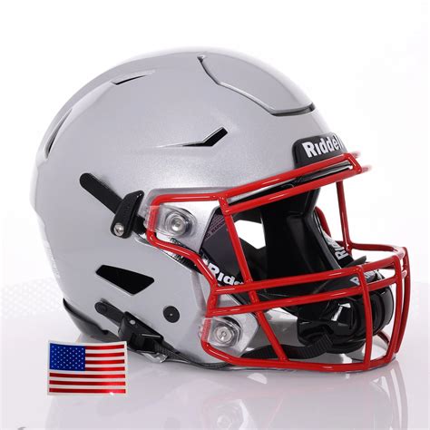 Riddell Speedflex Adult Helmet Scarlet Sf 2bd Facemask Silver Helmet