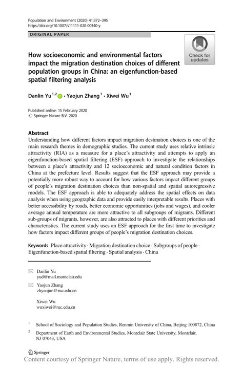How Socioeconomic And Environmental Factors Impact The Migration