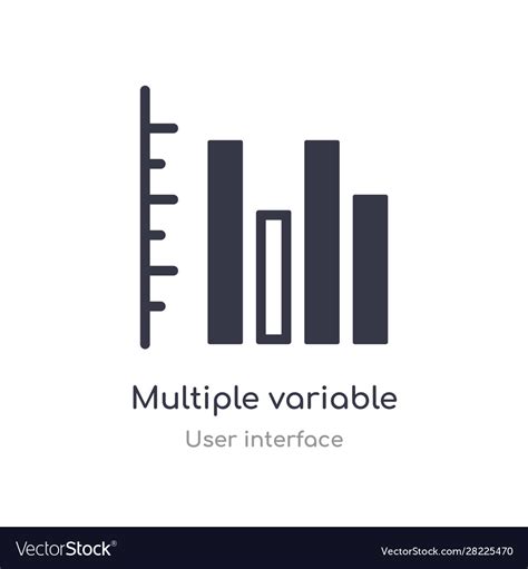 Multiple Variable Vertical Bars Outline Icon Vector Image