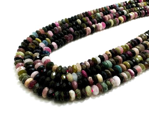Natural Rainbow Tourmaline 2mm X 5mm Multi Color Genuine Tourmaline
