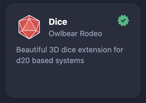 Extension Verification Owlbear Rodeo Documentation