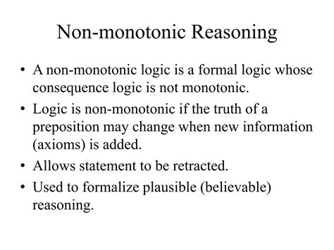 Logics For Non Monotonic Reasoning Ai PPTX