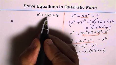 Factor Quartic By Completing Squares Youtube