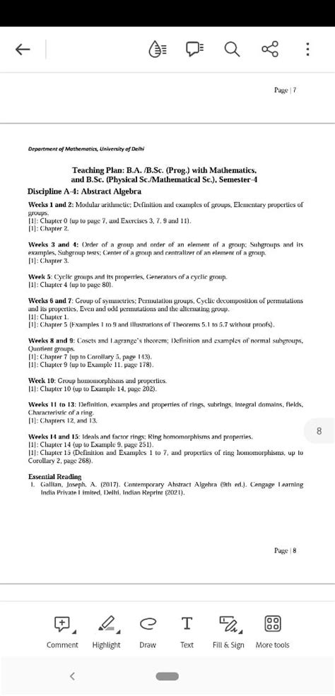 Abstract Algebra Maths Rdelhiuniversity