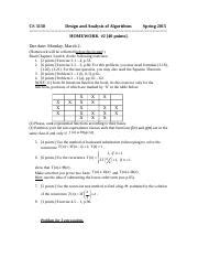 Homework Doc Cs Design And Analysis Of Algorithms Spring Homework Points