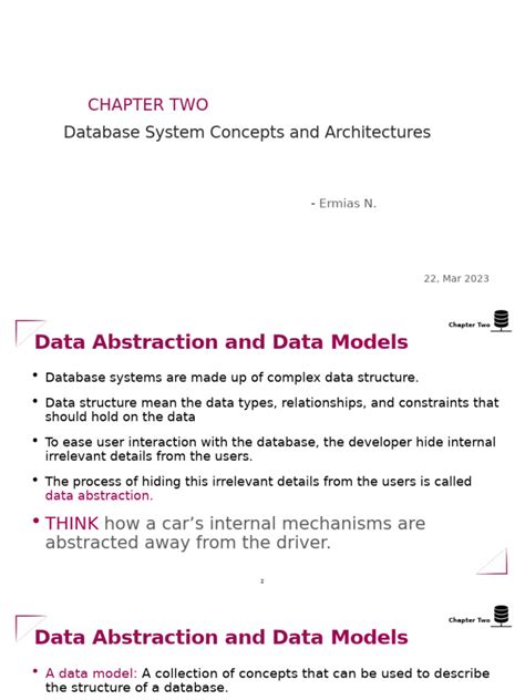 Chapter 2 Database System Concepts And Architectures Pdf Databases Data Model
