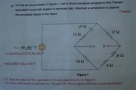 Solved For The Ac Circuit Shown In Figure Use A Circuit Chegg Com