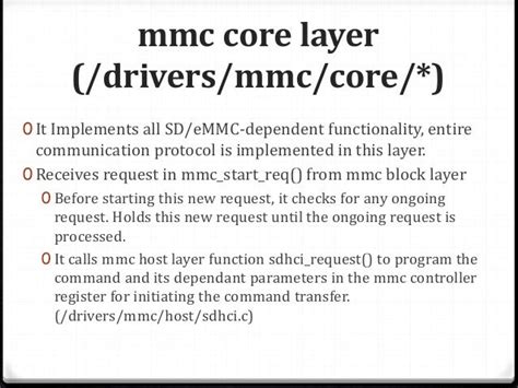 Linux Kernel Mmc Storage Driver Overview